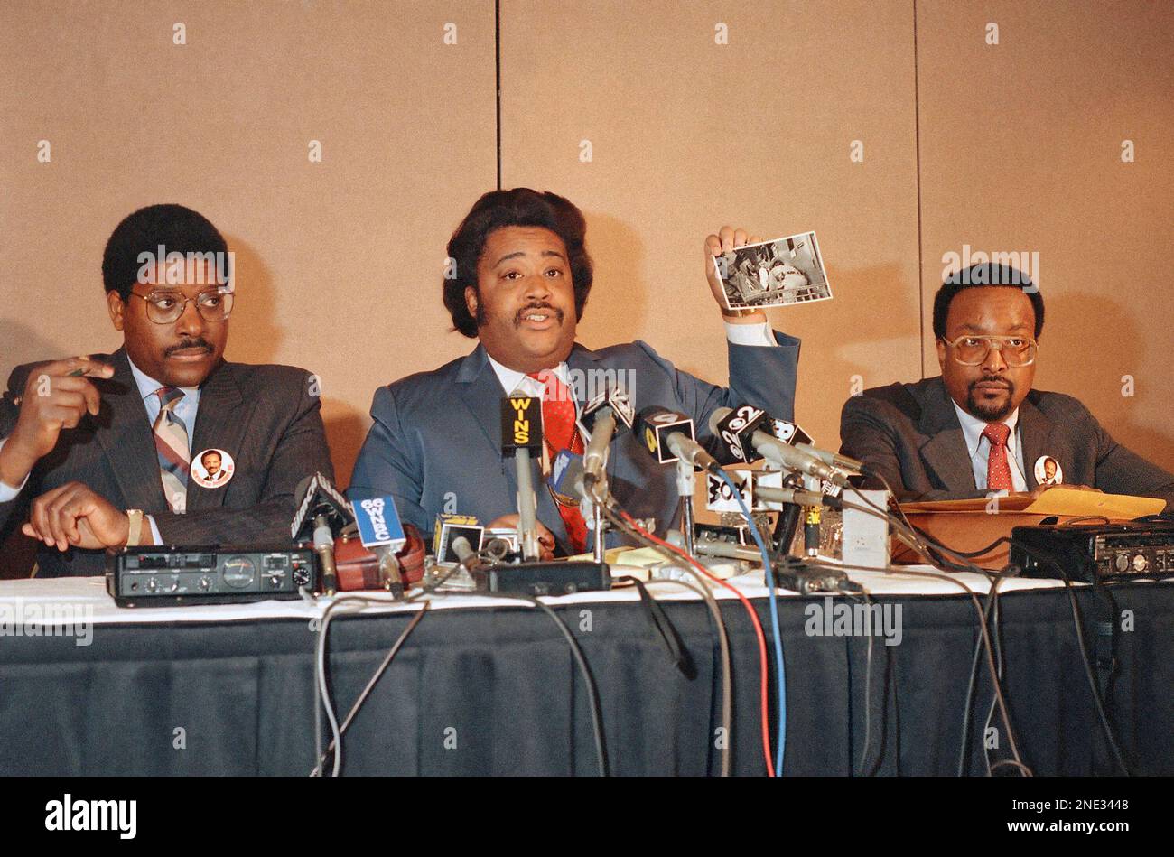 Attorney Alton H. Maddox Jr., left, Rev. Al Sharpton, center, and ...