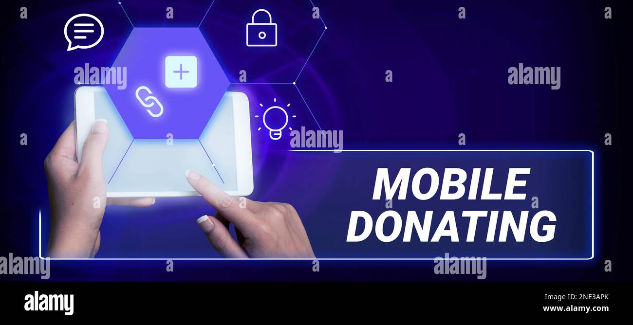 Écriture affichage de texte Mobile donation. Internet concept pour ... Écriture affichage de texte Mobile donation. Internet concept pour ...