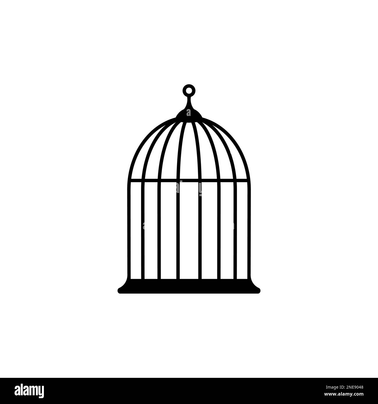 Icône de cage à oiseaux verrouillée. Piège, emprisonnement, prison ...