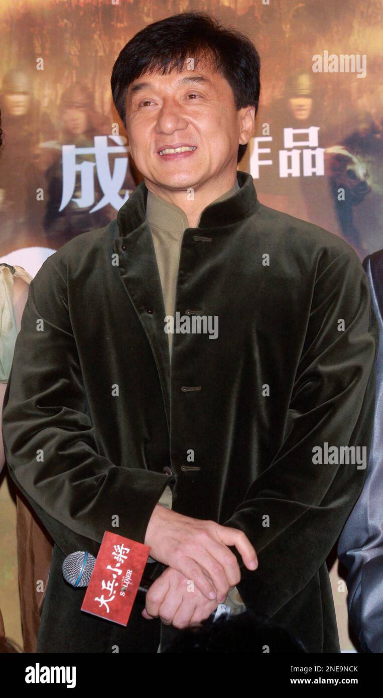 Hong Kong actor Jackie Chan poses during the premiere of his new movie ...