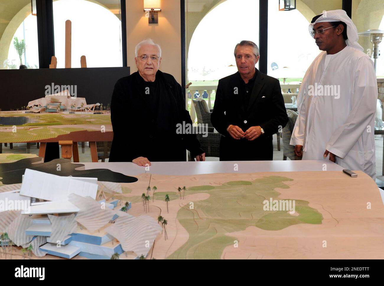 From Left to right, Architect Frank Gehry from U.S. , Gary Player ...