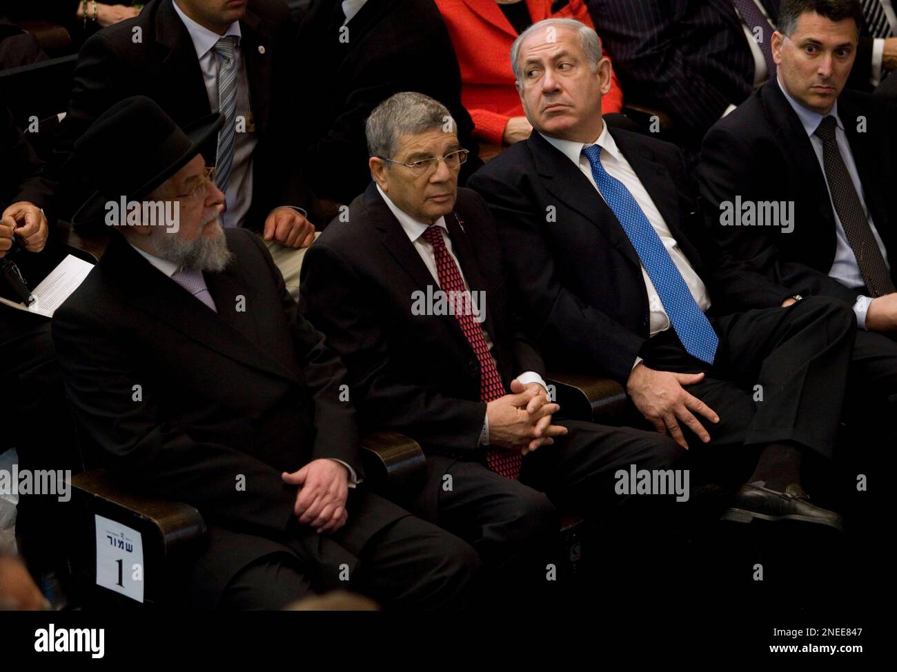 From left, former Israeli chief rabbi and Chairman of the Yad Vashem ...