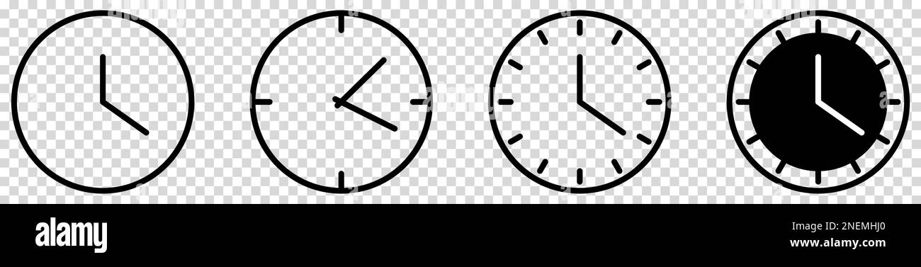 Icône heure définie. Symboles d'horloge. Design peut être utilisé pour ...
