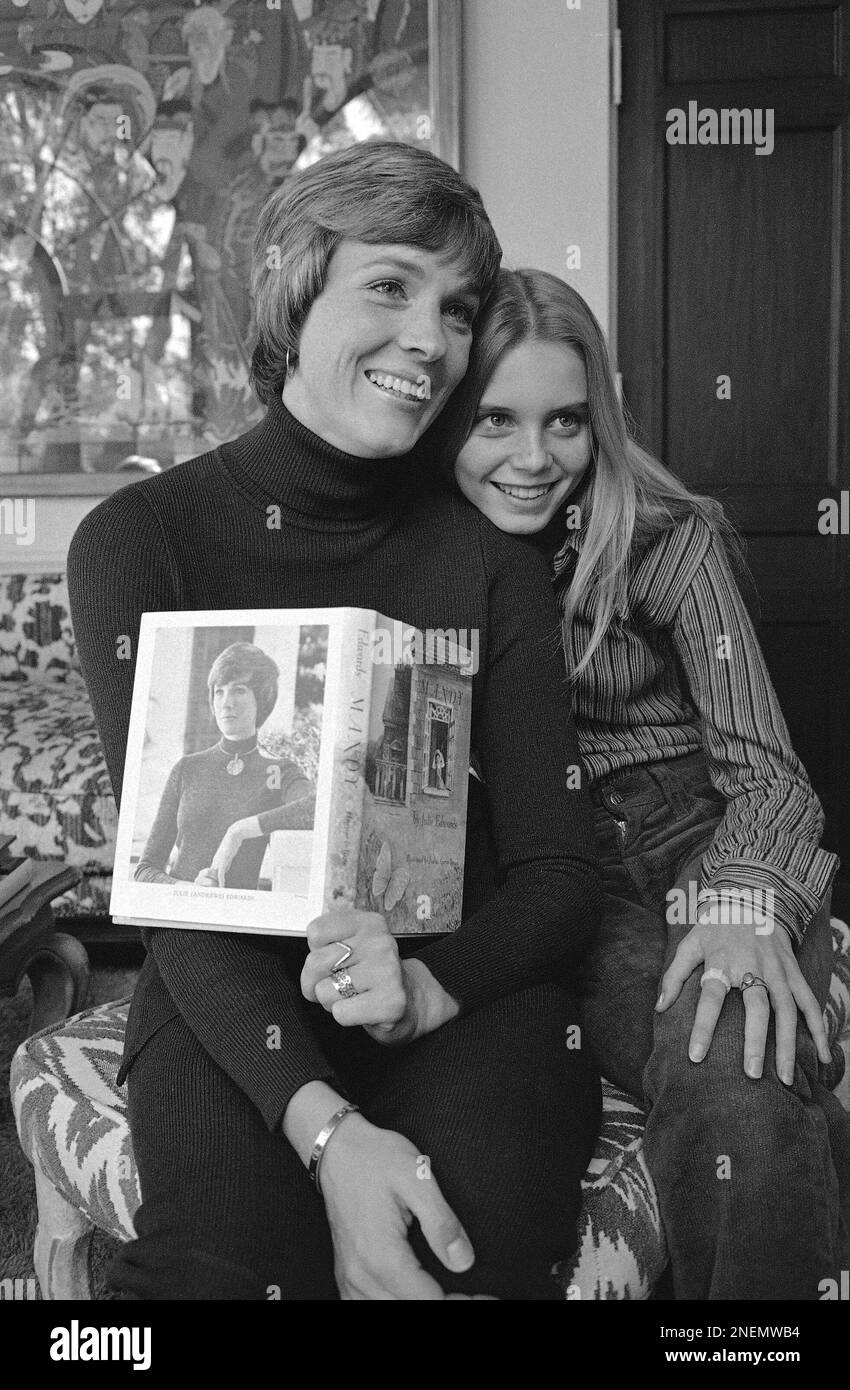 Actress Julie Andrews, with daughter Jenny, 14, at her side, Tuesday ...