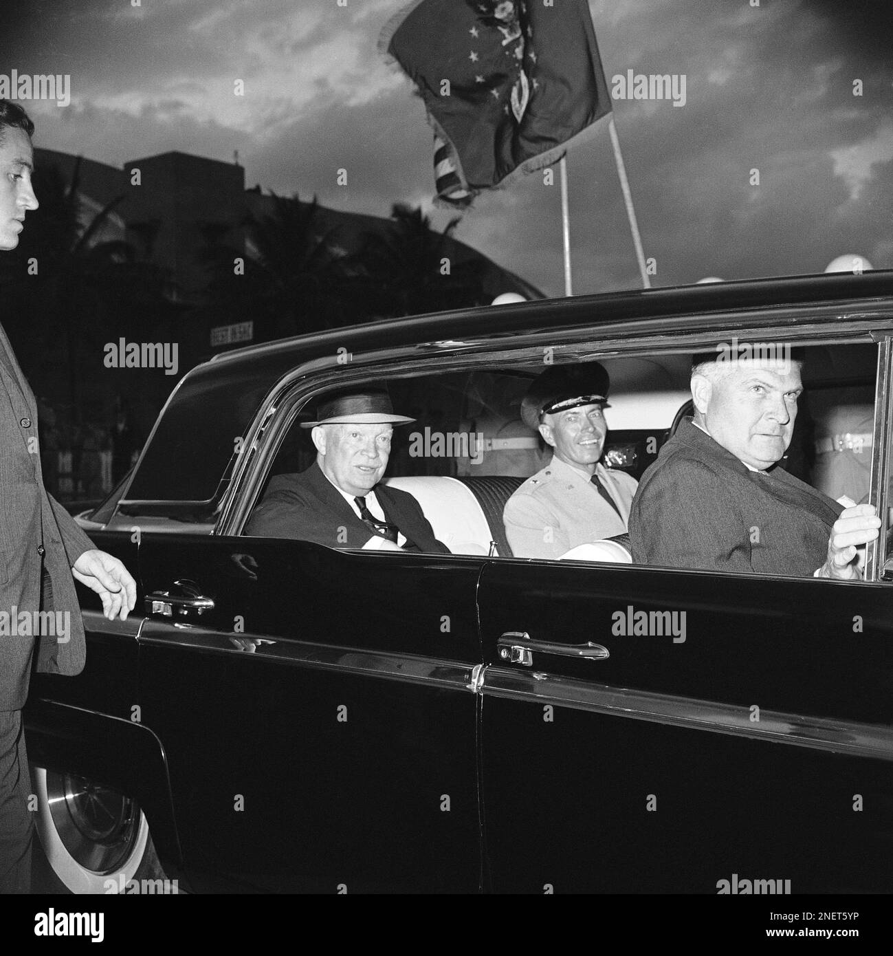 President Dwight D. Eisenhower sits with Brig. Gen. Joseph J. Preston ...