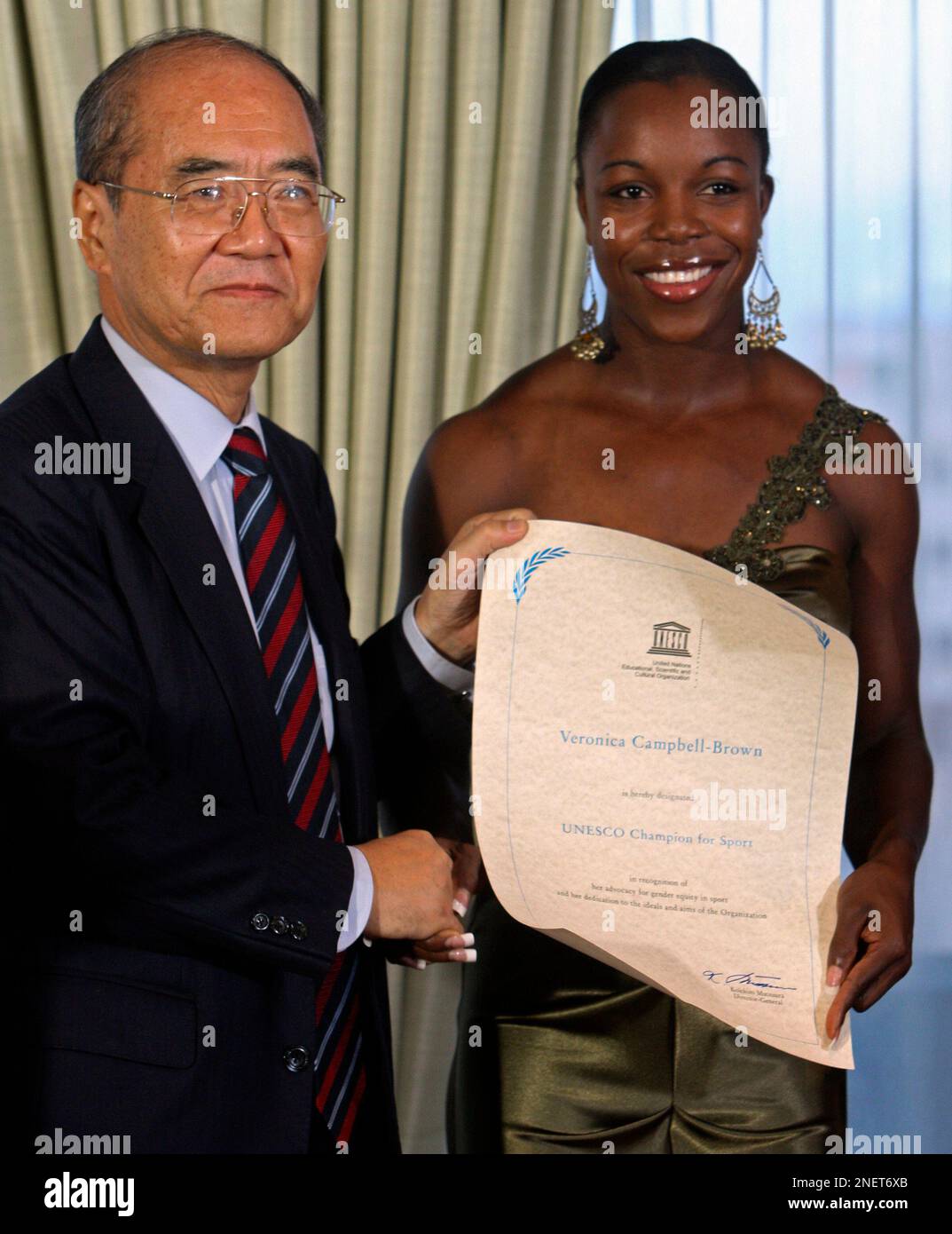 UNESCO Secretary-General Koichiro Matsuura, left, and Jamaica's 200 ...
