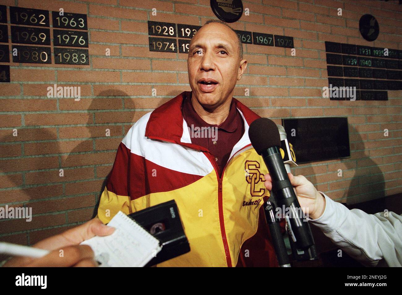 University of Southern California’s Henry Bibby speaks at a news ...