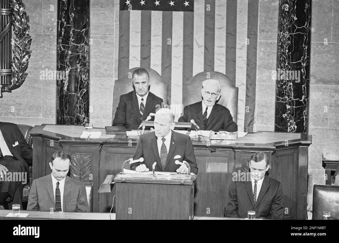 Astronaut Edwin Aldrin joins fellow Apollo 11 fliers in speaking to a ...