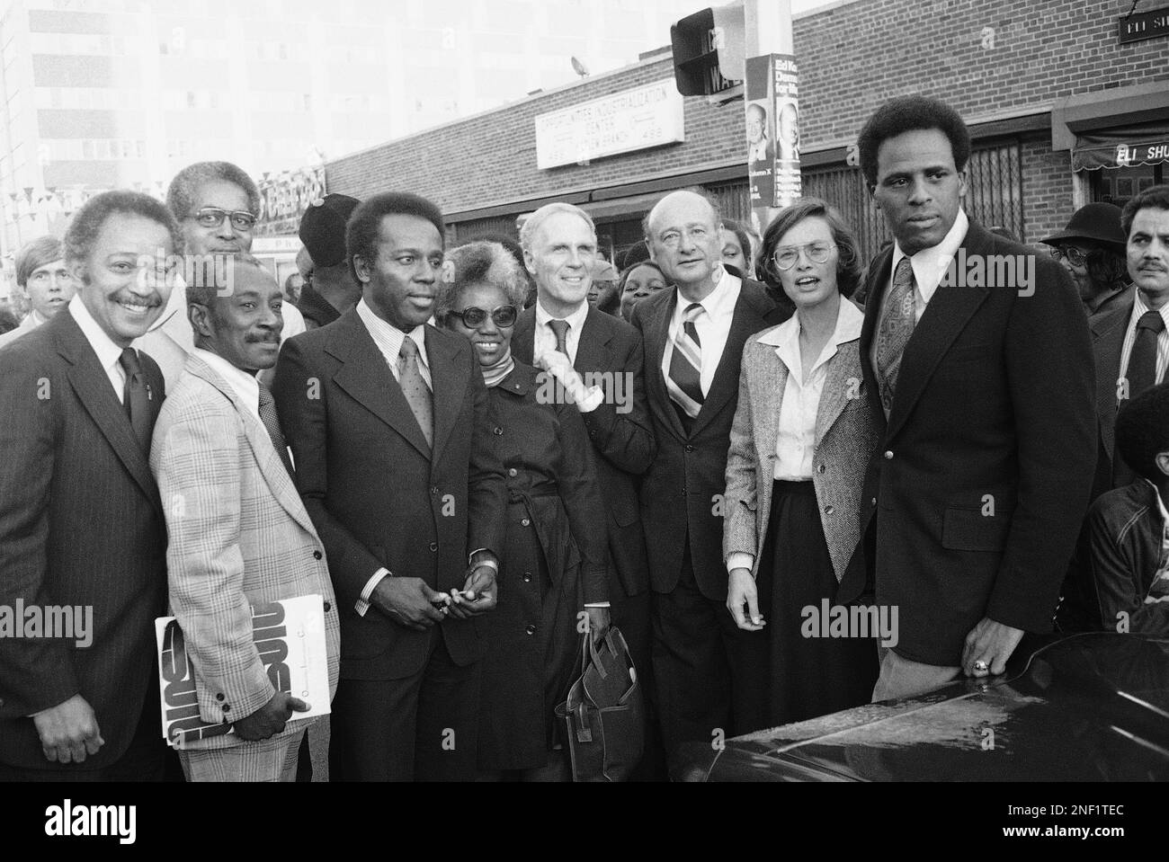 From left, David Dinkins, Edward Samuels, Mayor Richard Hatcher of Gary ...