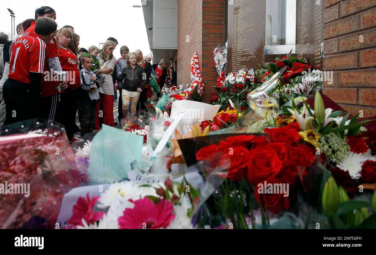 People affected by the Hillsborough soccer stadium tragedy, gather to ...