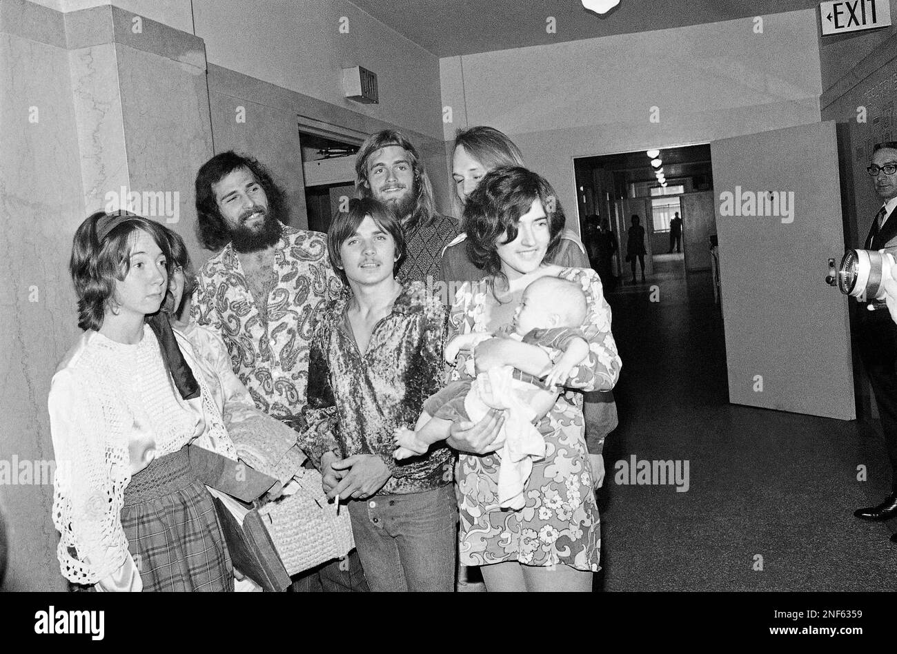 Members of Charles Manson's "family" congregate in the Los Angeles Hall ...