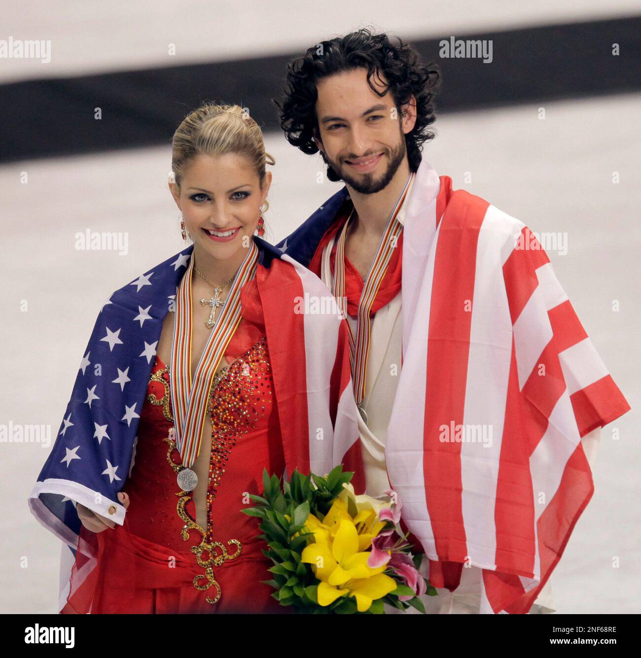 Ice dancing silver medalists Tanith Belbin and Benjamin Agosto of the ...