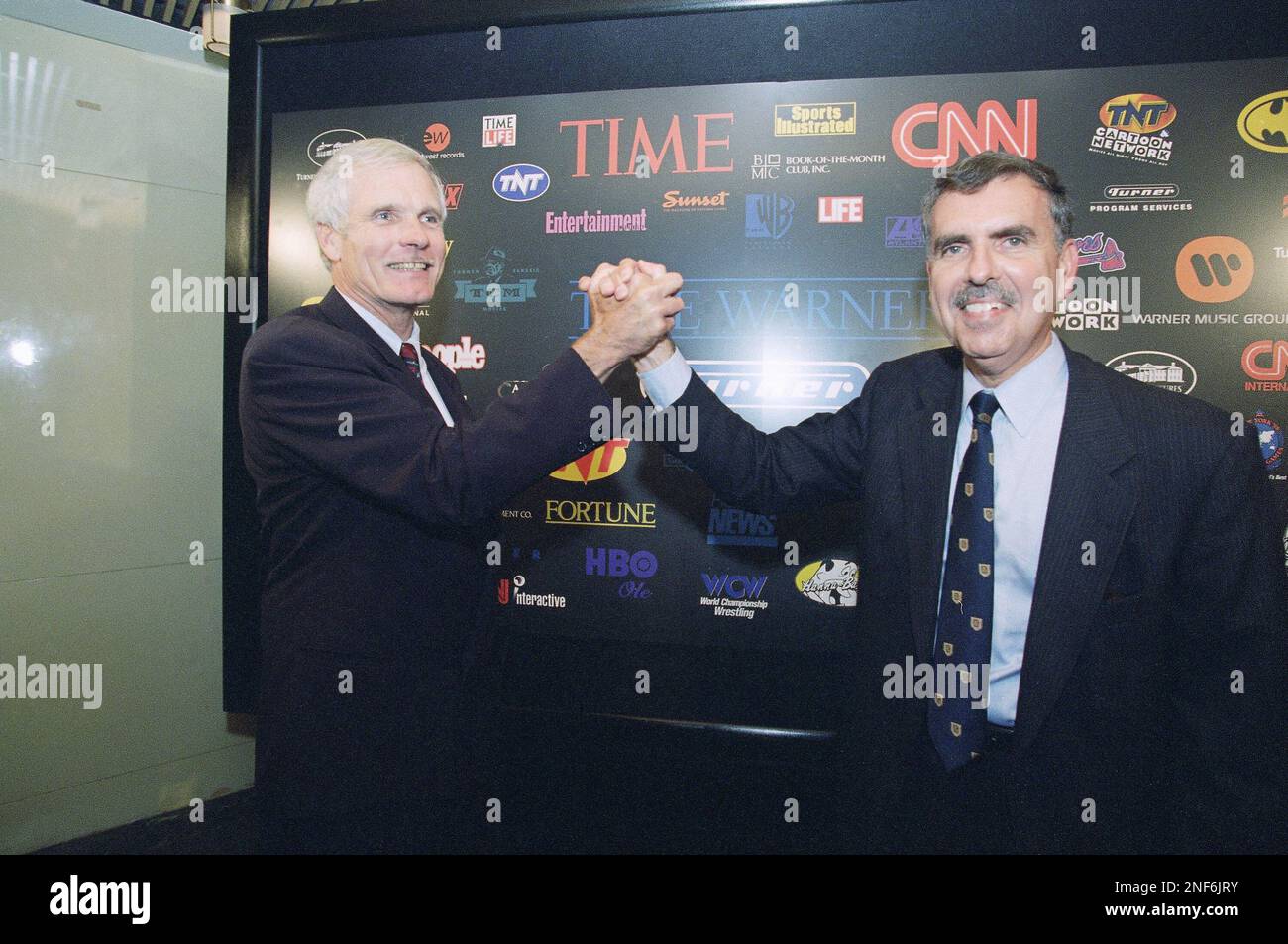 Turner Broadcasting Chairman and President Ted Turner, left, and Time ...