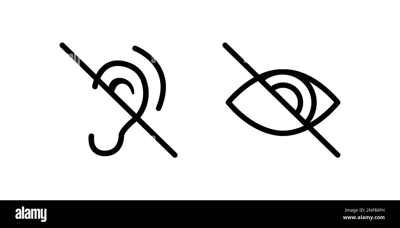 Icône de langue des signes, icône icon.deaf aveugle.icône désactivée ...