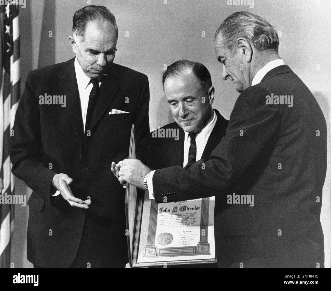 Dr. John A. Wheeler of Princeton University is presented the Atomic ...