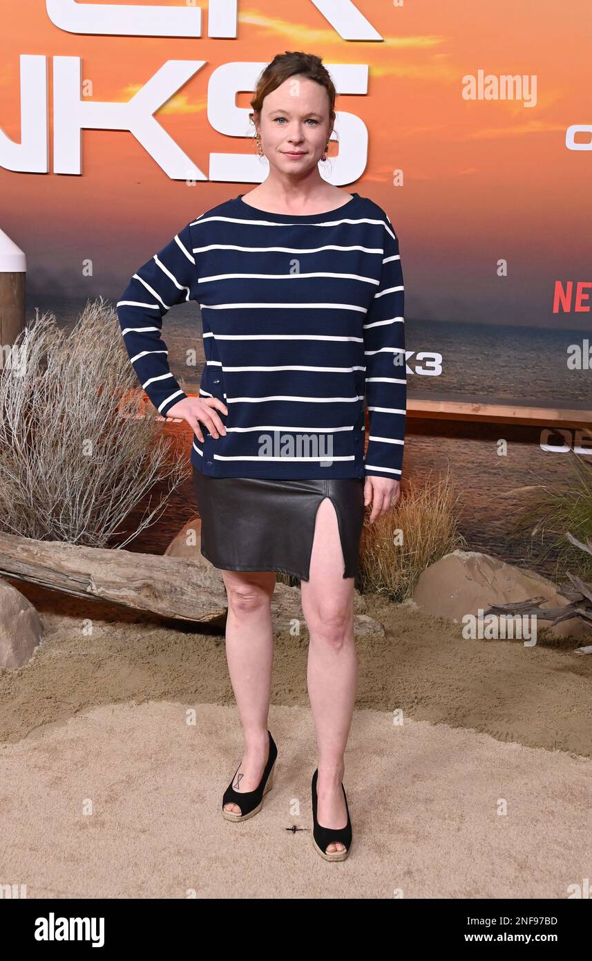 Los Angeles, États-Unis, 16 février 2023, Thora Birch arrivant à la saison 3 de Netflix "Outer ...