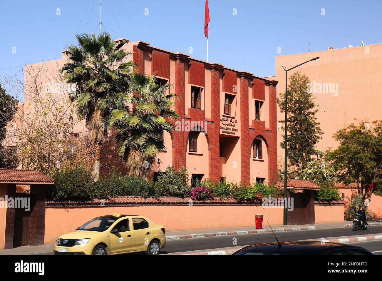 MARRAKECH, MAROC - 21 FÉVRIER 2022 : poste de police de la Gendarmerie ...