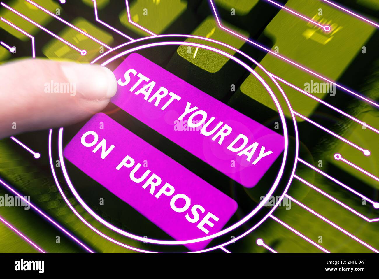 Affiche d'écriture à la main commencez votre journée sur but, mot écrit ...