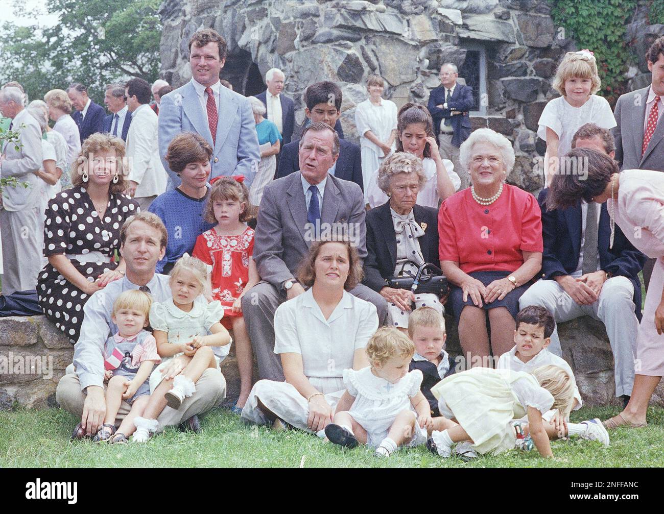 Vice President George H. W. Bush, center, poses with his family outside ...