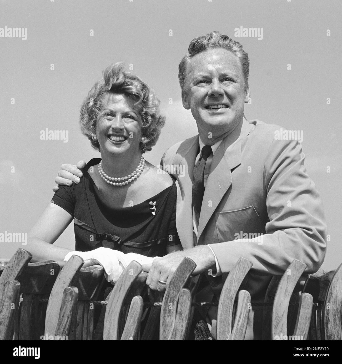 Actor Van Johnson, right, and his wife, Eve Lynn Abbott, are shown on ...