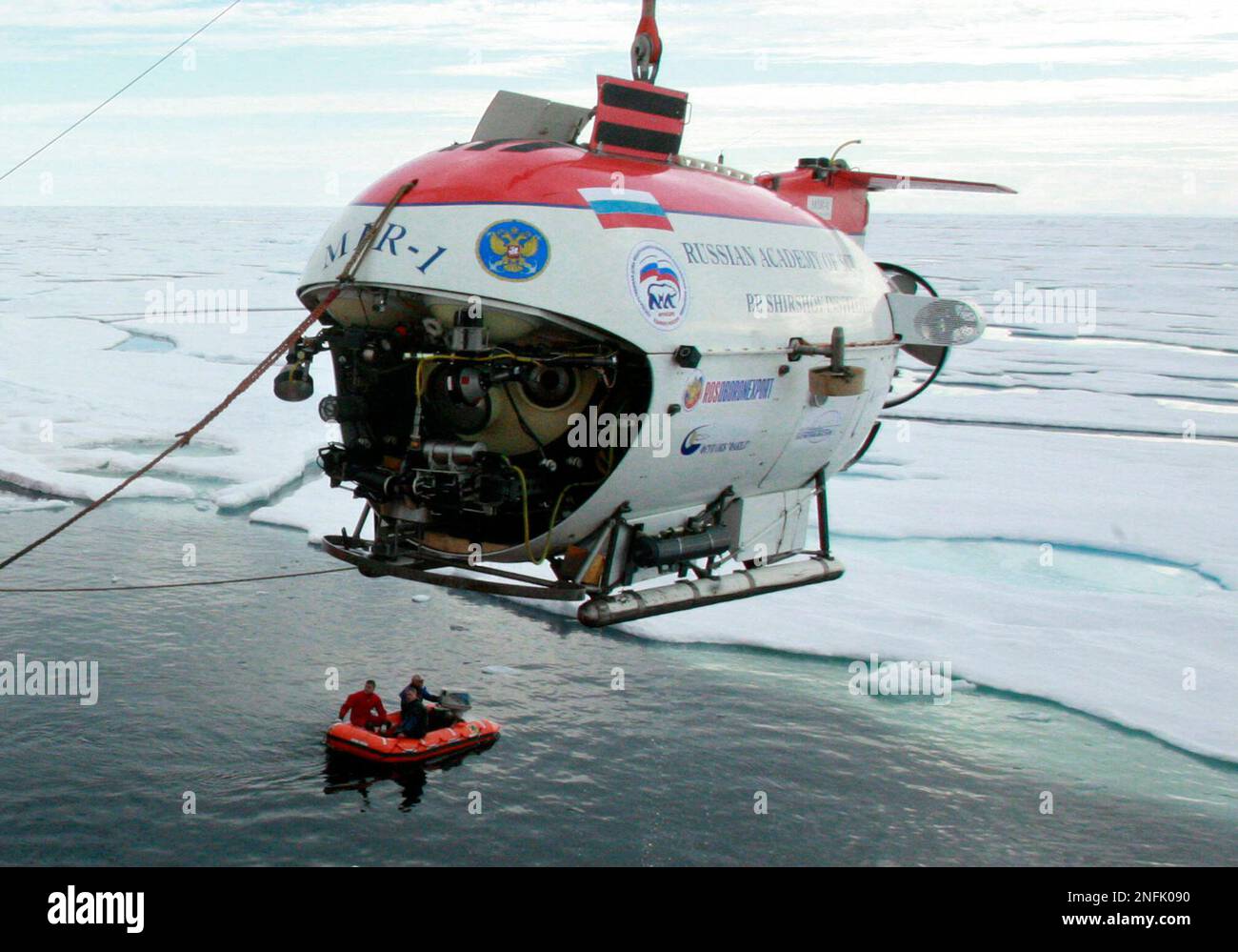 ** FILE ** The Russian Mir-1 deep-diving miniature submarine is lifted ...