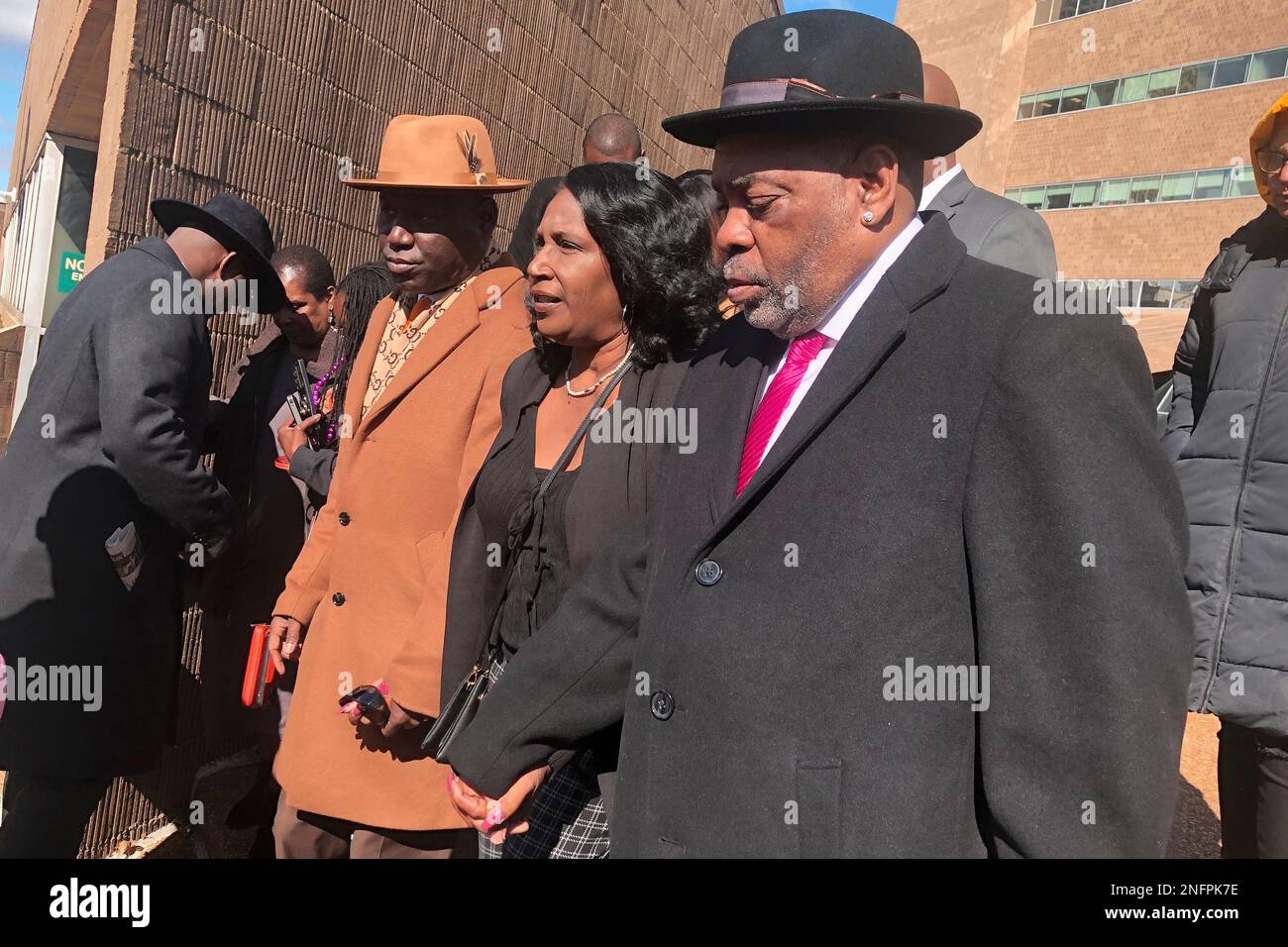 From left, attorney Ben Crump, Tyre Nichols’ mother, RowVaughn Wells ...