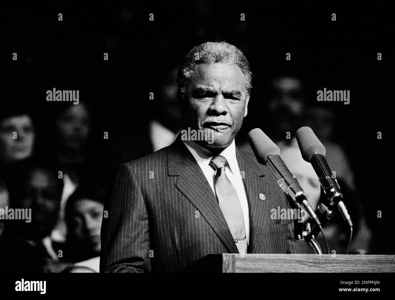 After taking the oath of office, Chicago's 42nd Mayor Harold Washington ...