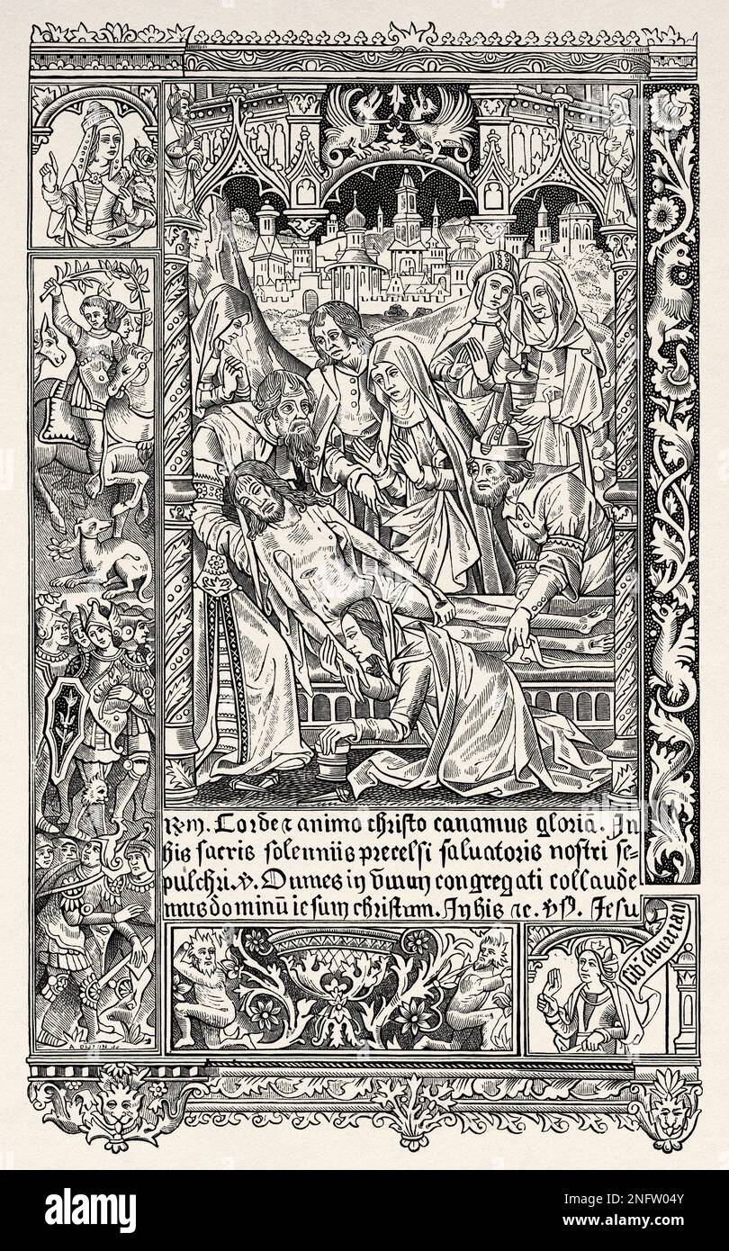 L'enterrement du Christ mort après sa descente de la Croix. Télécopie d ...