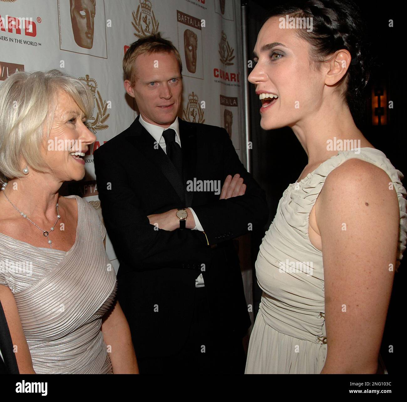 From left to right, actress Helen Mirren, actor Paul Bettany, actress ...