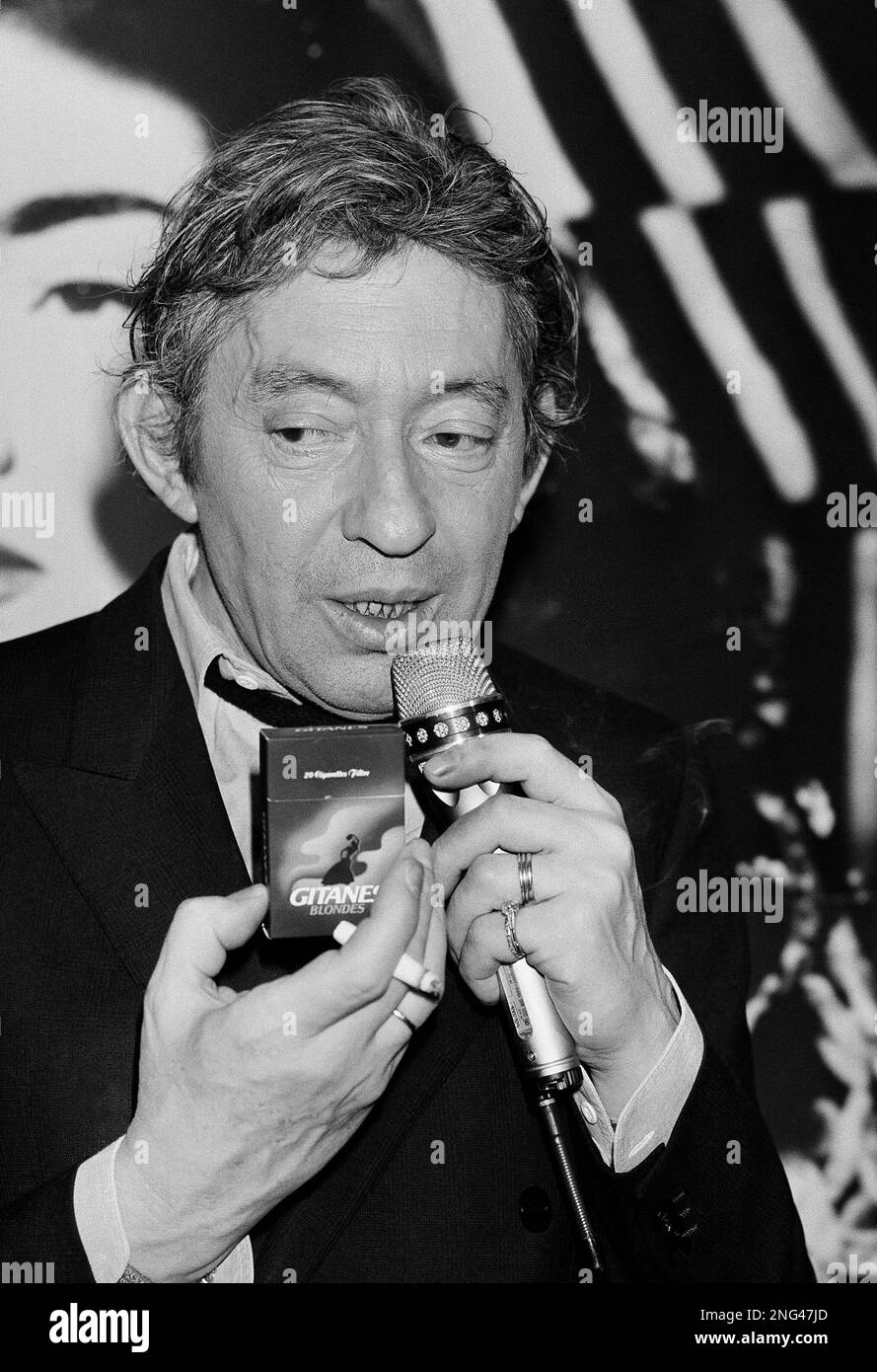 French singer, composer Serge Gainsbourg and well known smoker, he ...