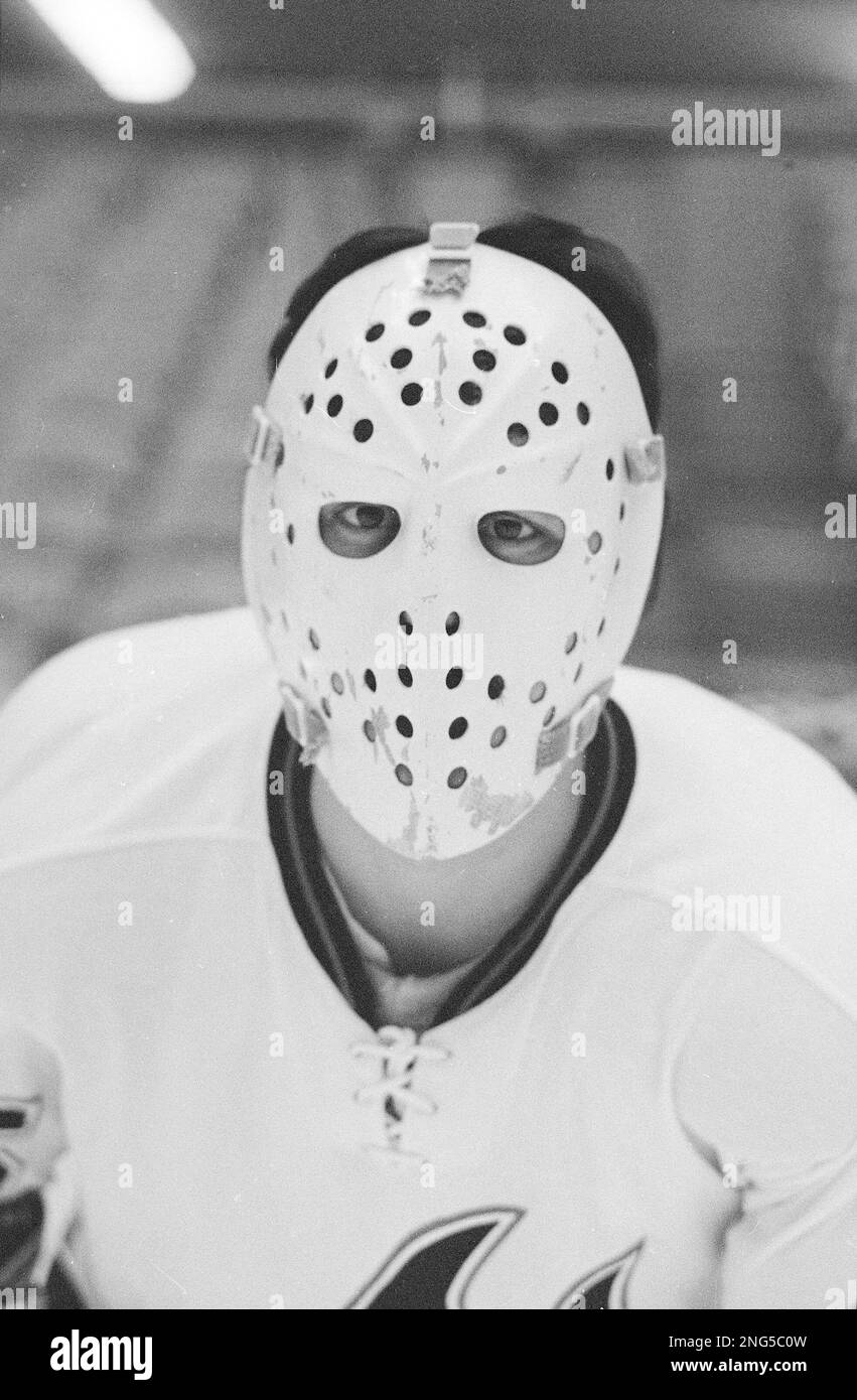 Paul Hoganson, goalie for the Los Angeles Sharks, is seen Jan. 25, 1974 ...
