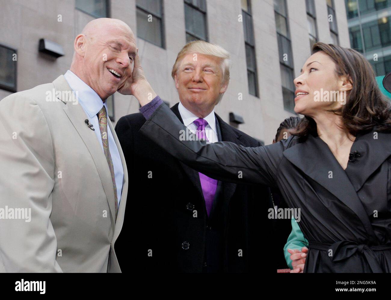 Ann Curry, news anchor of the NBC "Today" television program, rubs the ...