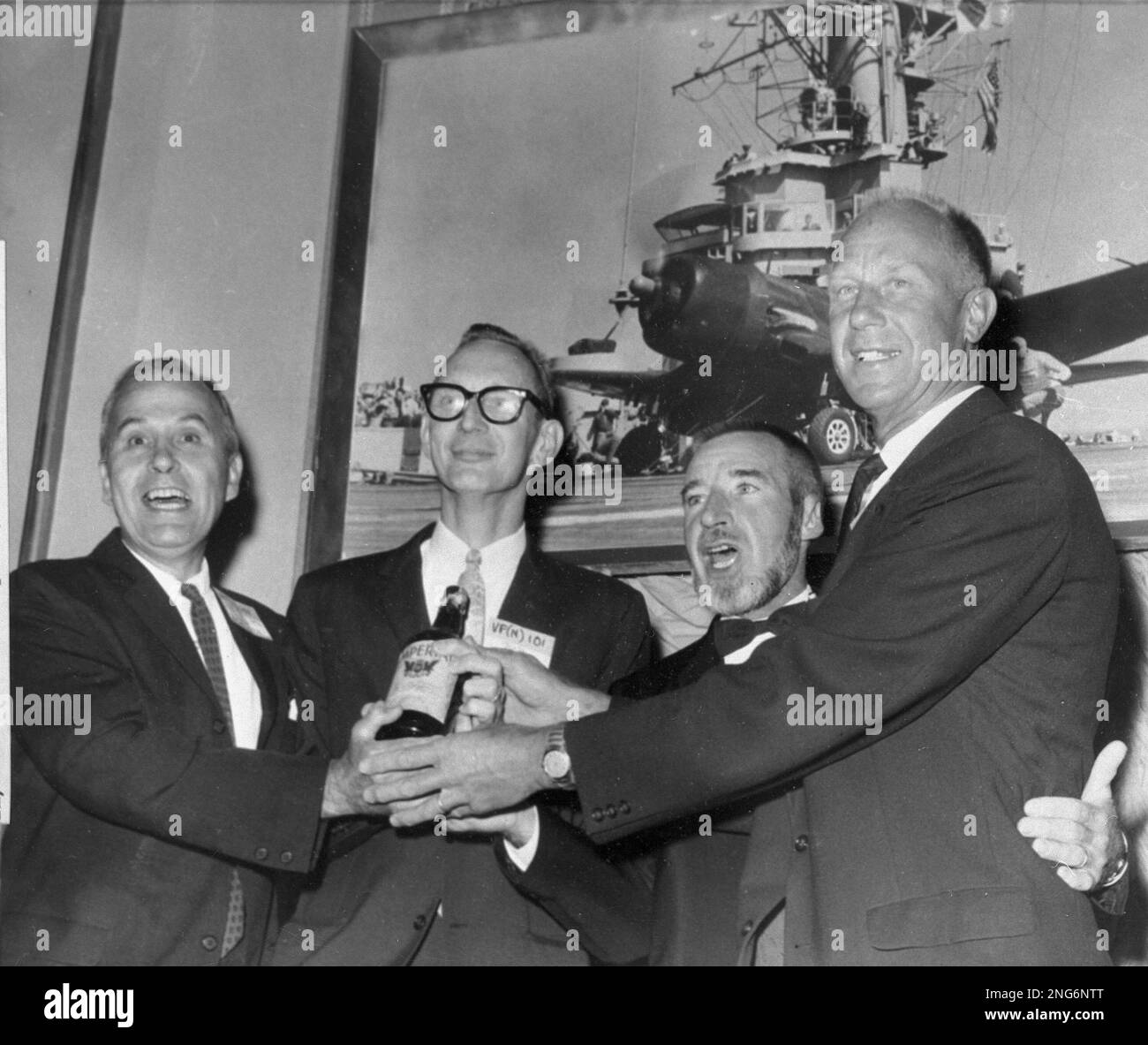 Former members of the fighter squadron of the aircraft carrier USS ...
