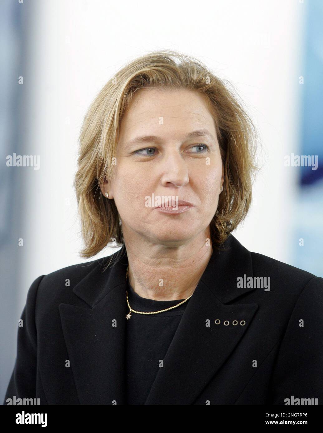 Portrait of Israel's Foreign Minister Tzipi Livni, during her visit in ...