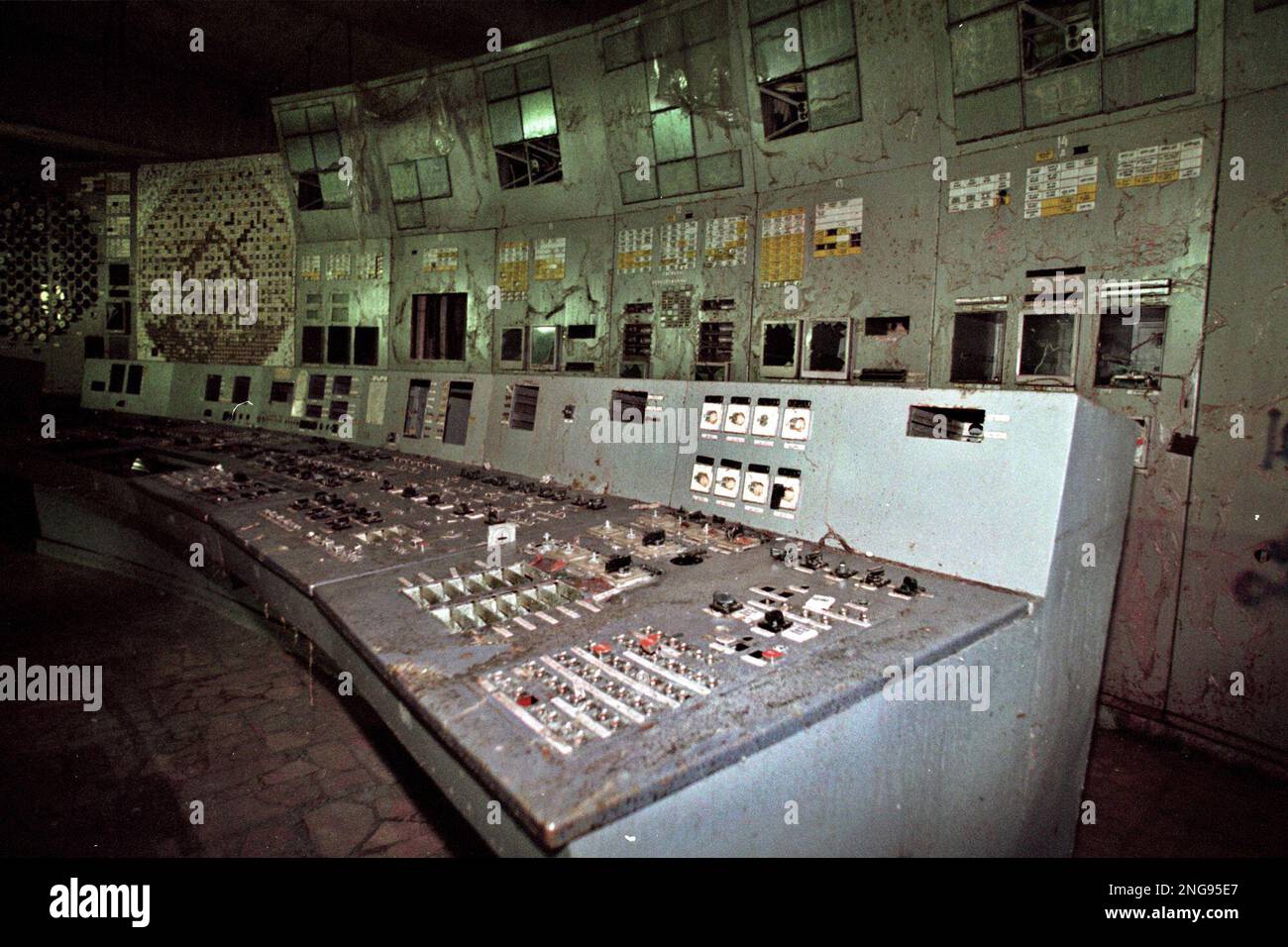 ** FILE ** The control room, with its damaged machinery, is seen inside ...