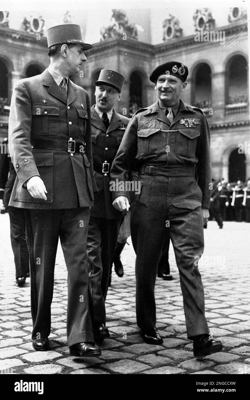 France's Gen. Charles De Gaulle, left, and Britain's Field Marshal ...