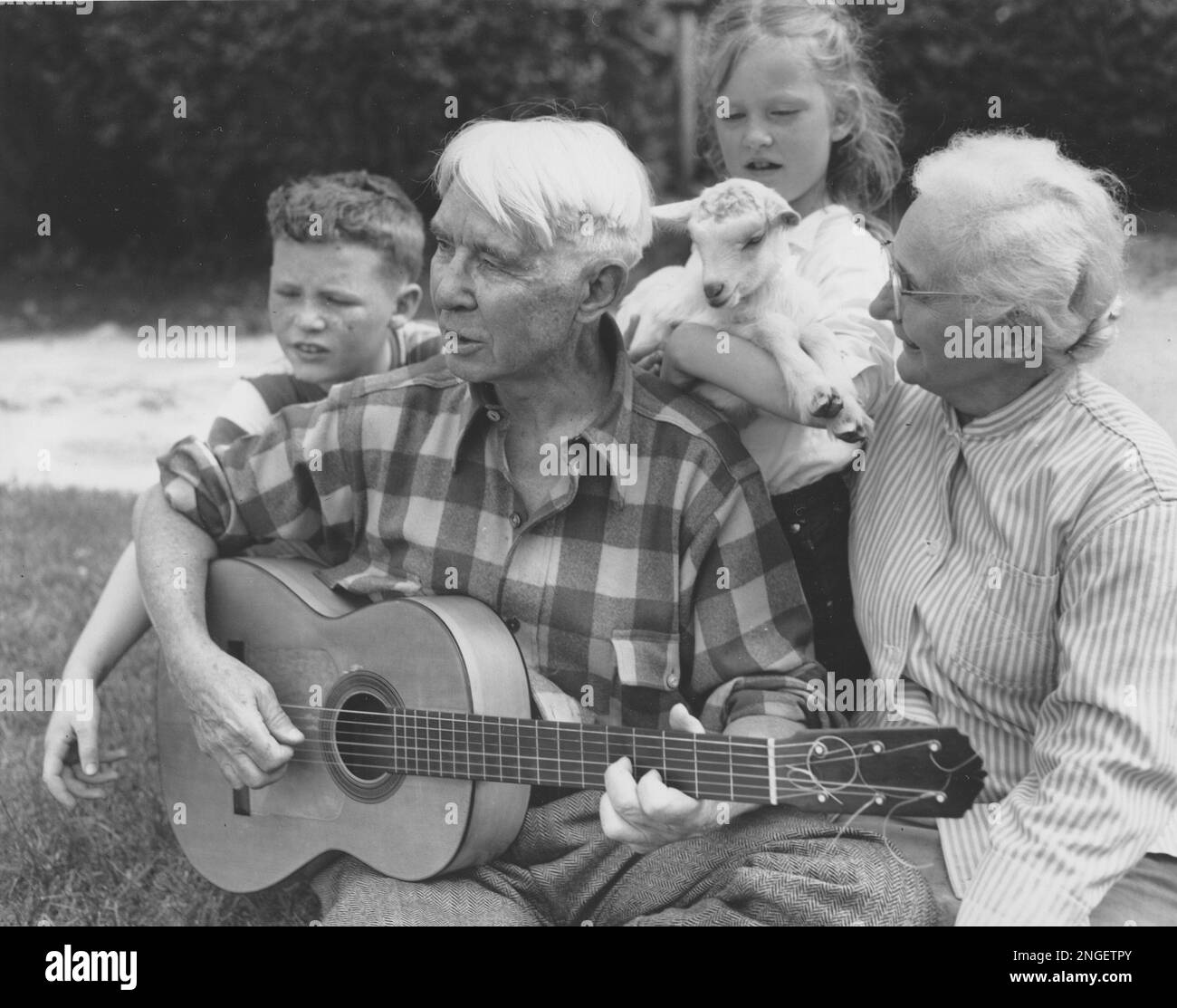 American poet Carl Sandburg is shown with his wife, Lilian Steichen ...