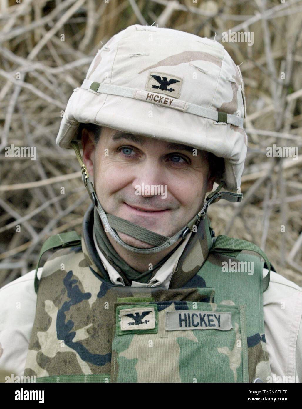 U.S. army commander, Colonel James B. Hickey, left, 1st Brigade Combat ...