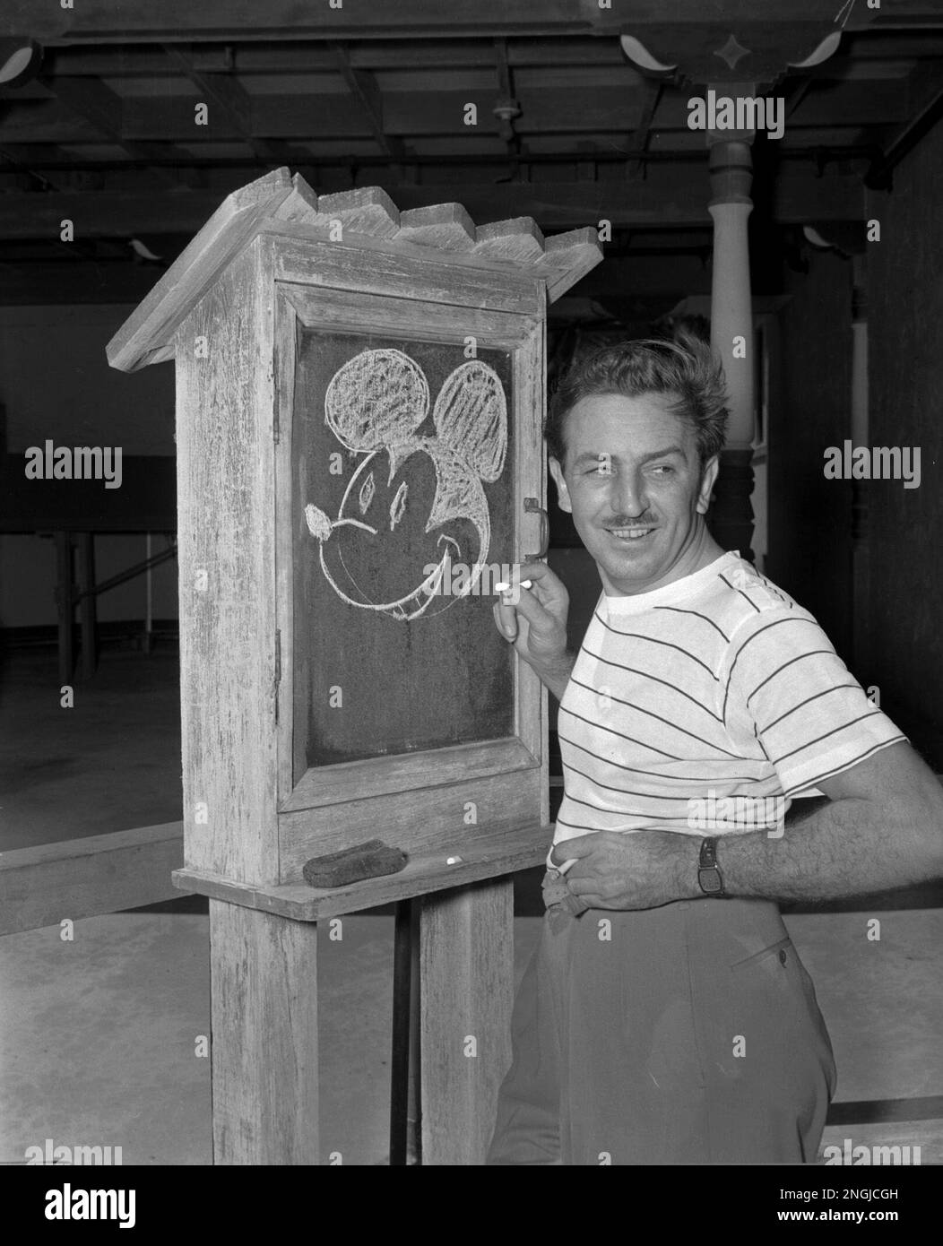 Walt Disney, creator of Mickey Mouse, poses at the Pancoast Hotel in ...