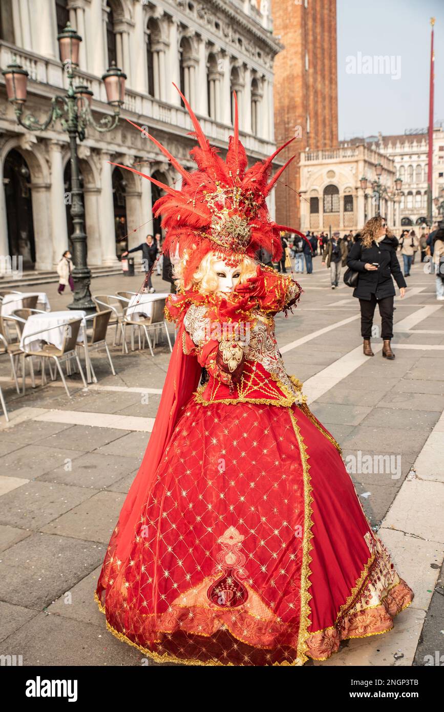 San Marco, Venise, Italie, 18 février 2023, Carnaval de Venise (place Saint-Marc) pendant les ...