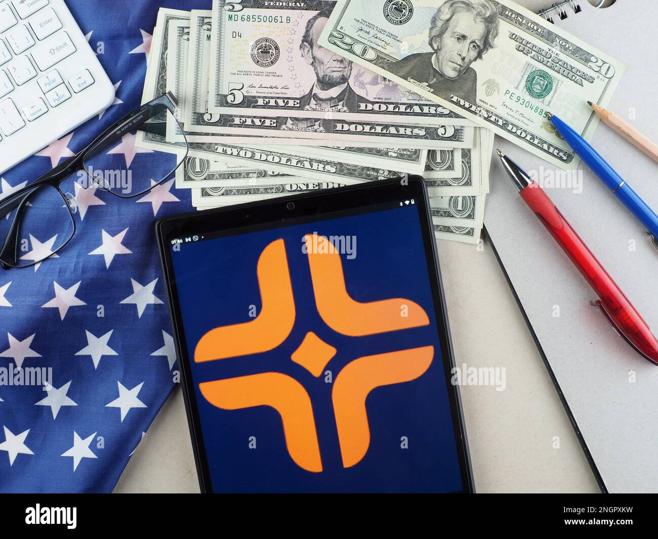 Sur cette photo, le logo de la Hospital Corporation of America (HCA ...