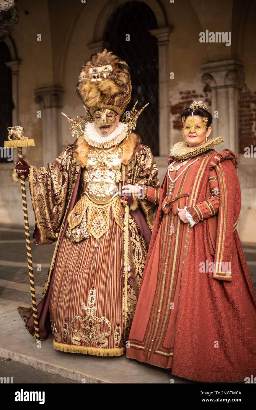 San Marco, Venise, Italie, 18 février 2023, Carnaval de Venise (place Saint-Marc) pendant les ...
