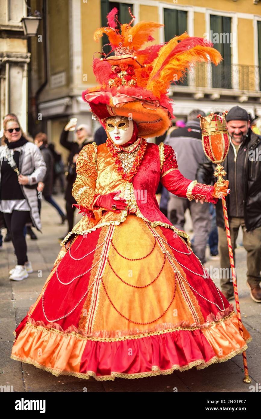 San Marco, Venise, Italie, 18 février 2023, Carnaval de Venise (place Saint-Marc) pendant les ...