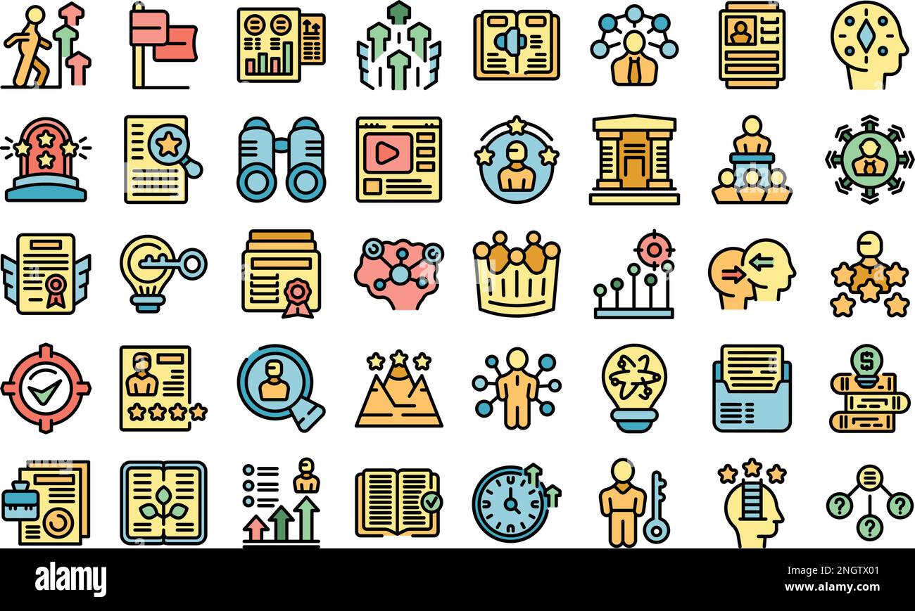 Les icônes de développement des compétences définissent le vecteur de ...