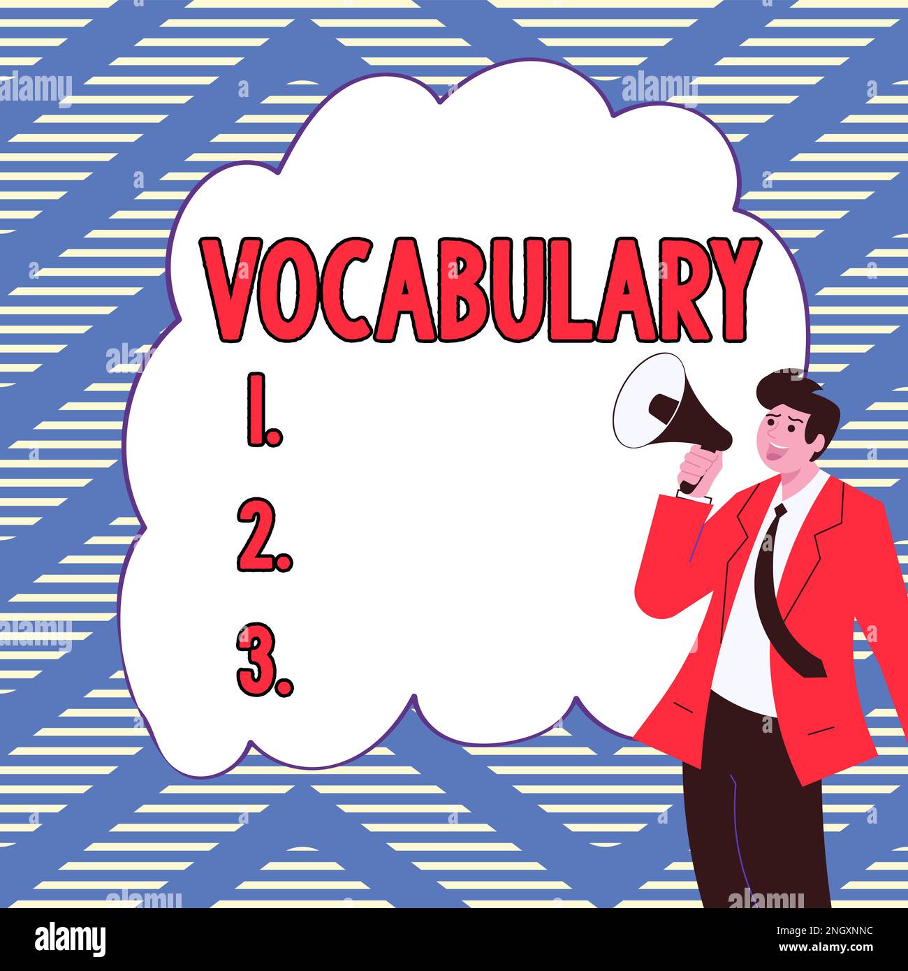 Symbole de texte montrant le vocabulaire. Mot écrit sur la collection ...