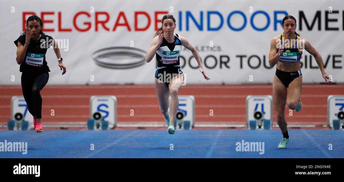 Belgrade, Serbie, le 15 février 2023. Polyniki Emmanouilidou, de Grèce ...