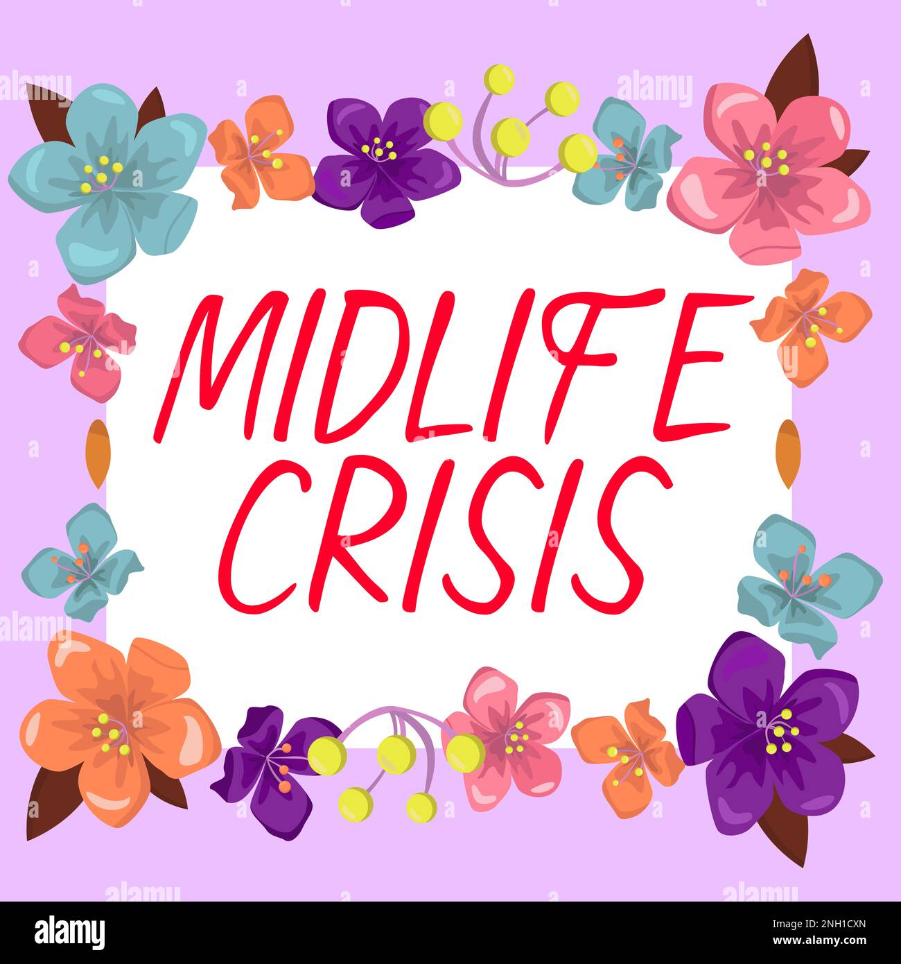 Écriture affichage de texte Midlife Crisis, Word écrit sur la technique ...