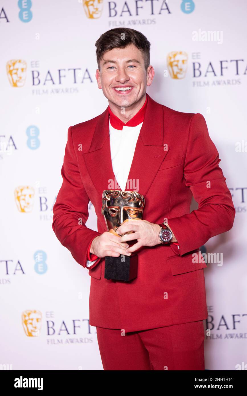 Barry Keoghan poses for photographers with the Supporting Actor award ...