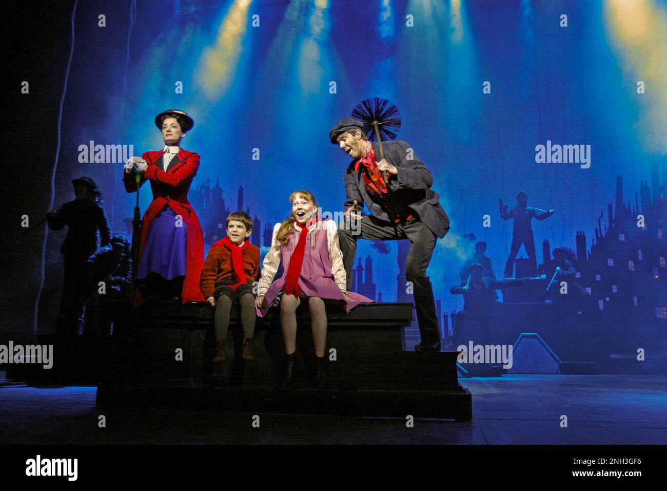l-r : Laura Michelle Kelly (Mary Poppins), Harry Stott (Michael Banks ...