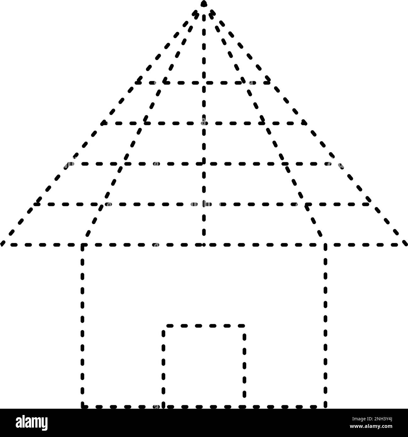 Maison de traçage lignes pointillées forme pour les enfants d'école ...